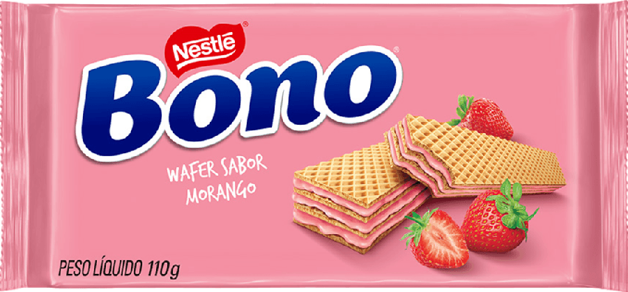 BISCOITO BONO WAFER RECHEADO SABOR MORANGO 110G NESTLE - Doces Vaz