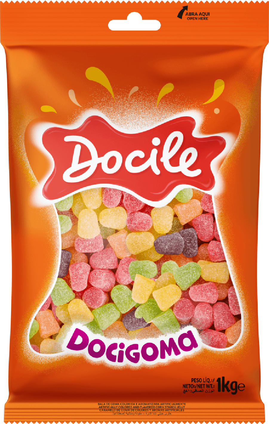 BALA DE GOMA COLORIDA SINO 1KG DOCILE - Doces Vaz