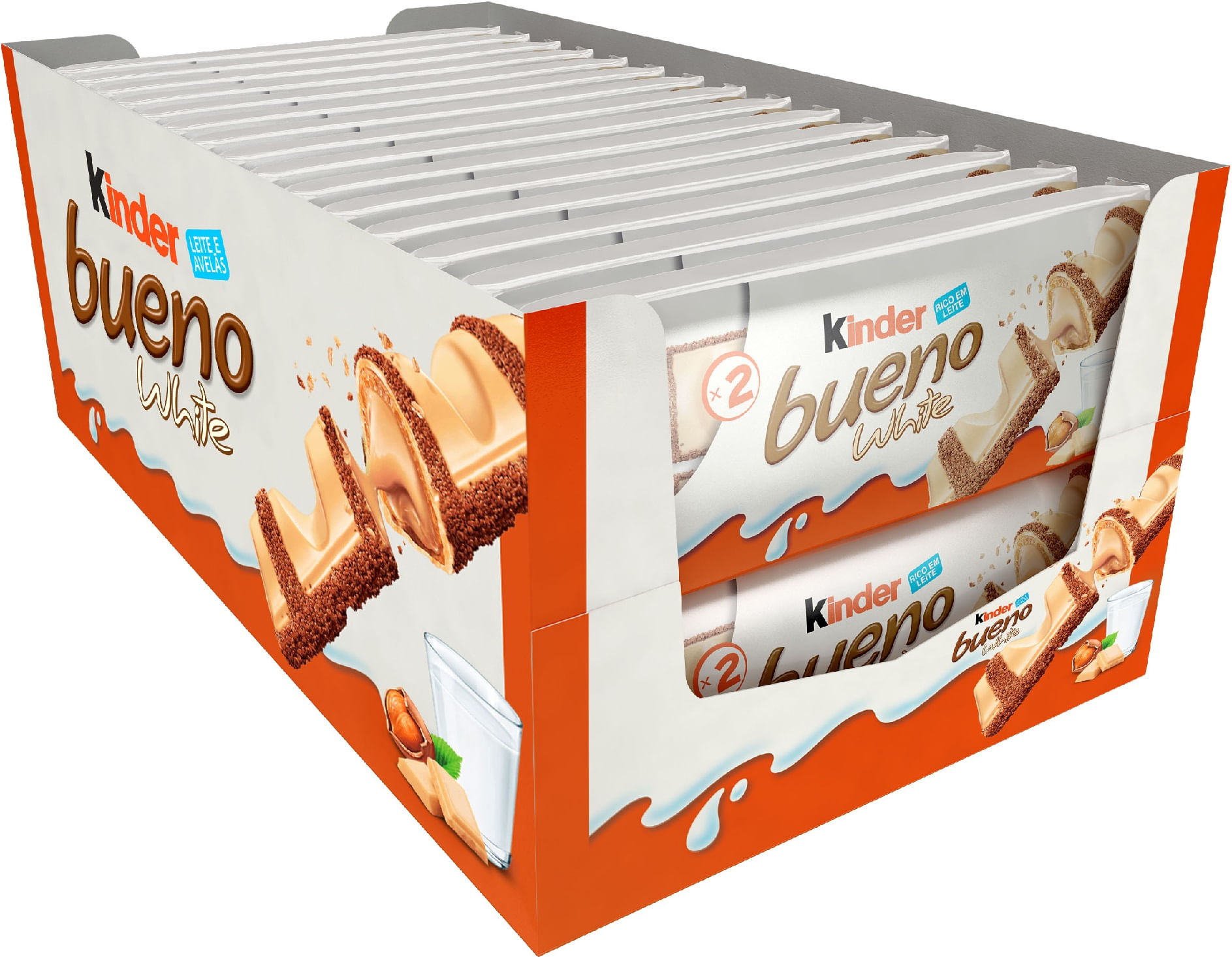 CHOCOLATE KINDER BUENO WHITE T2 CONTEM 30 UNIDADES DE 39G CADA FERRERO ...