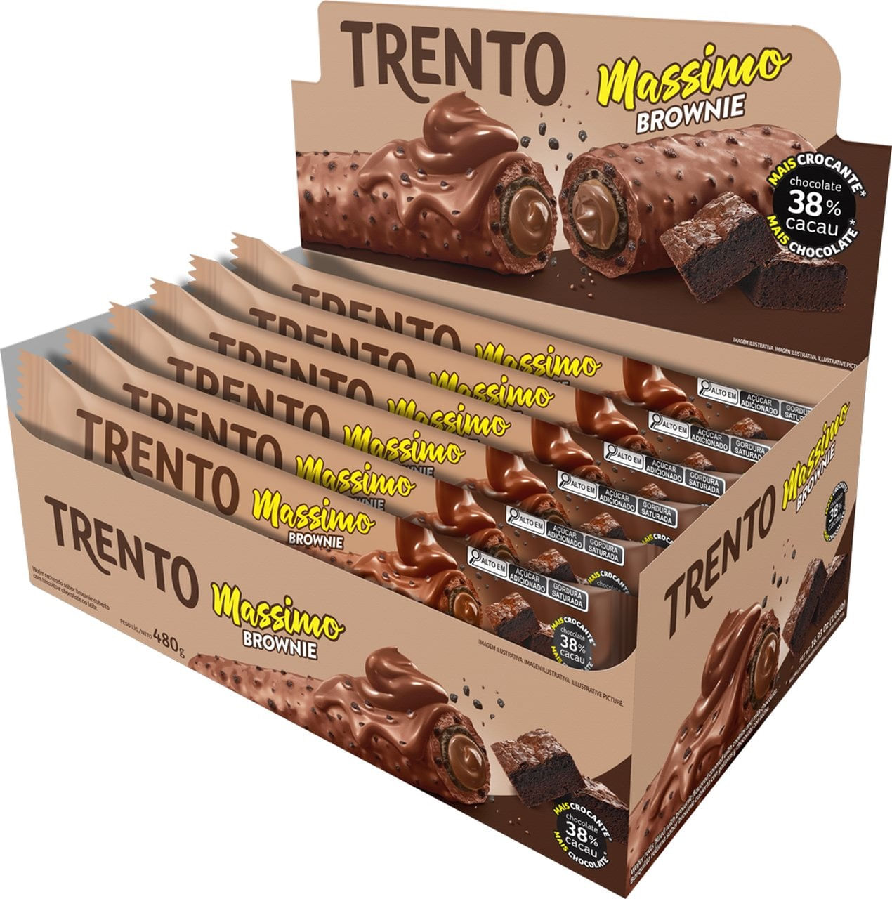 Trento Massimo Brownie 480g Doces Vaz