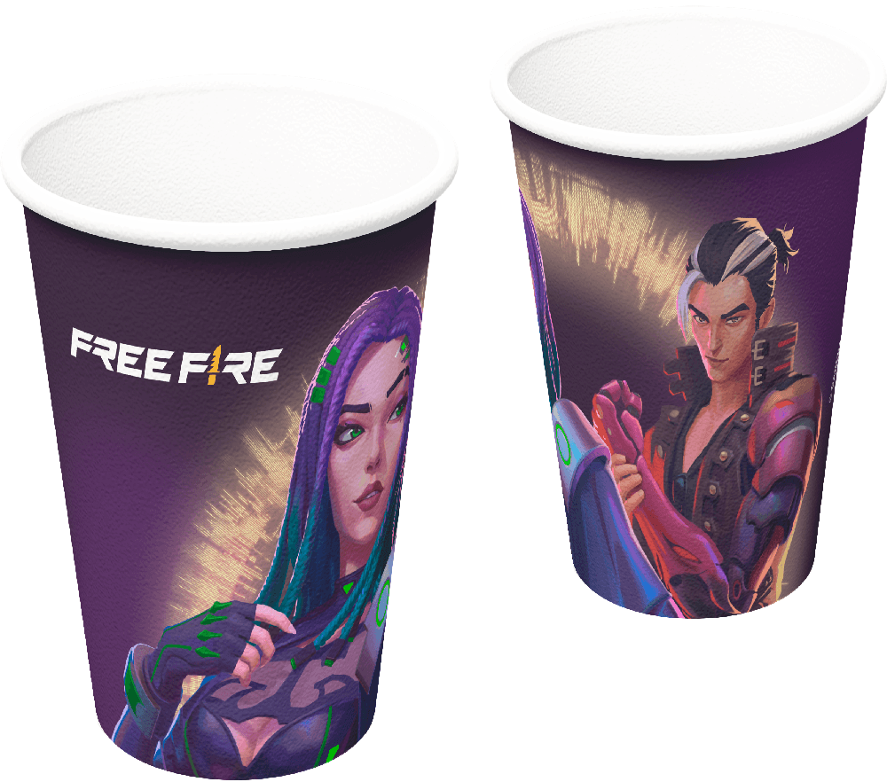 COPO DE PAPEL 200ML FREE FIRE GAMER COM 8 UNIDADES FESTCOLOR - Doces Vaz