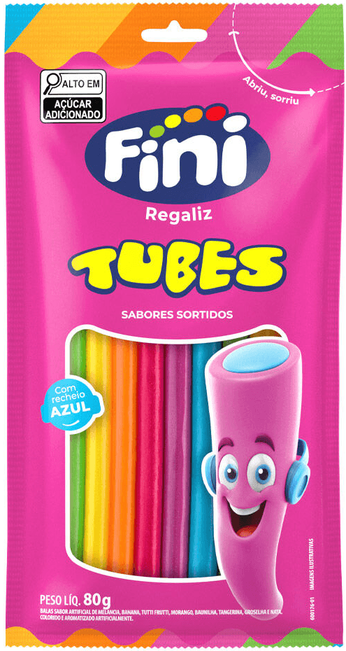 BALA TUBES SABOR SORTIDO 80G FINI - Doces Vaz