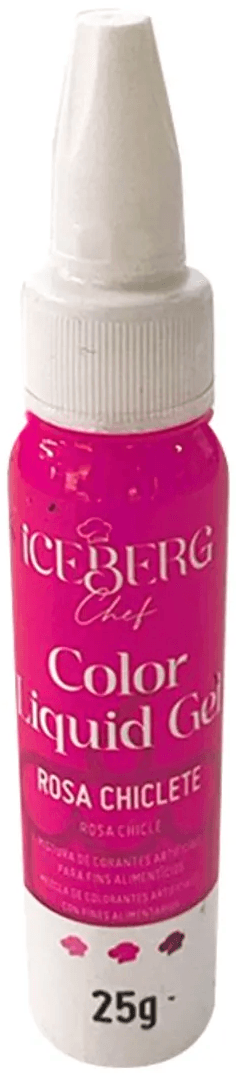 CORANTE COLOR LIQUID GEL ROSA CEREJA 25G ICEBERG - Doces Vaz