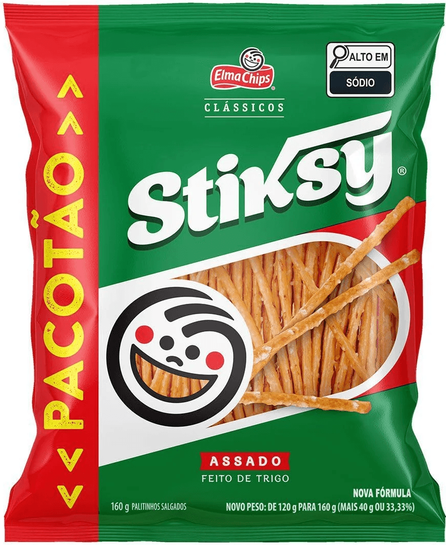 PALITOS SALGADOS STIKSY 160G ELMA CHIPS - Doces Vaz